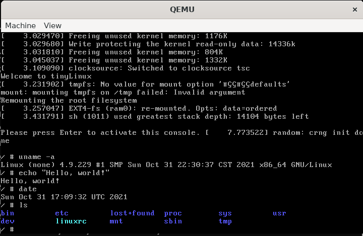 基于 Busybox 打包、制作根文件系统并通过 Qemu 启动内核和文件系统 Hlnblog